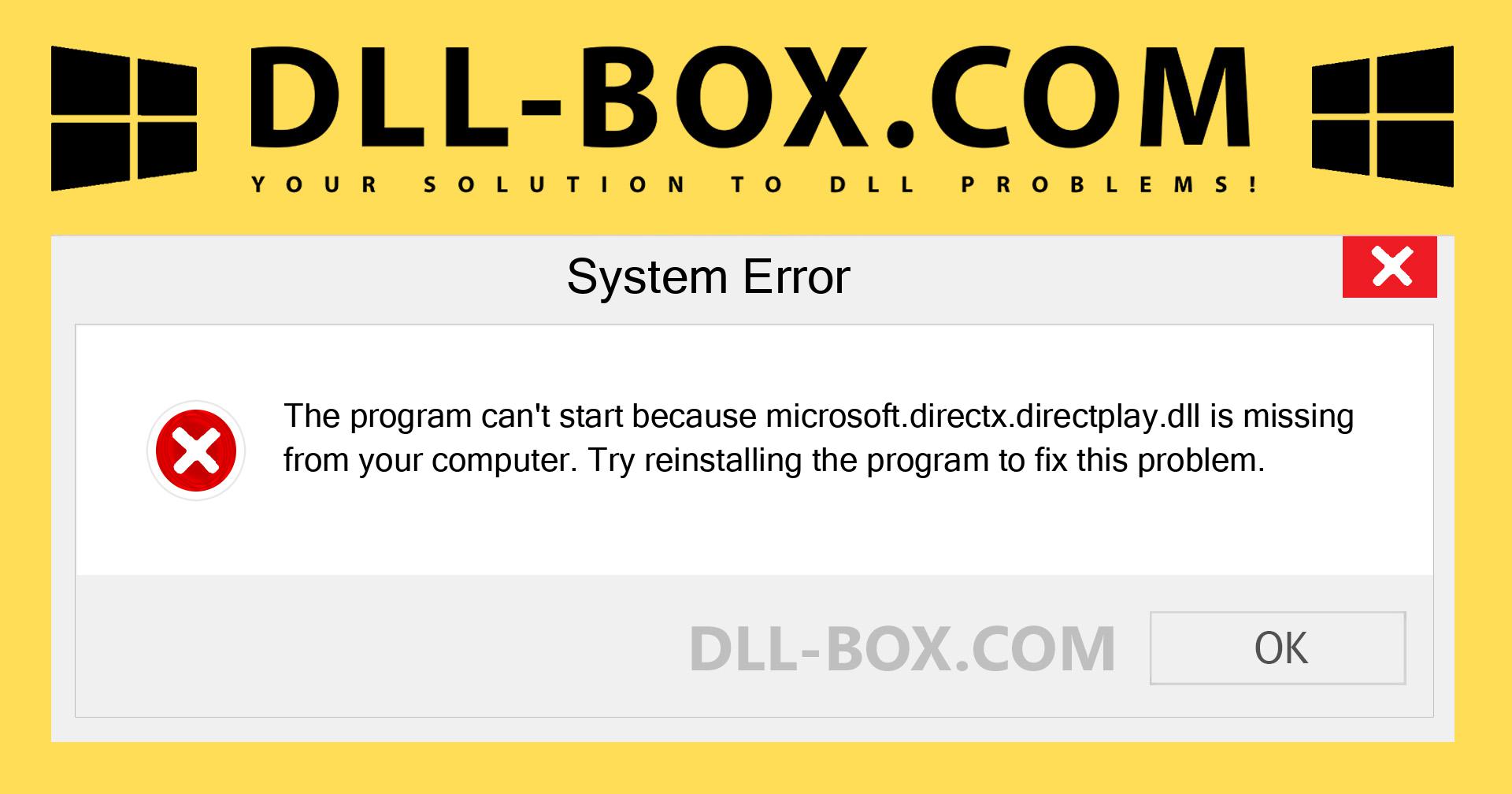 microsoft.directx.directplay.dll free download for Windows | DLL-BOX.COM
